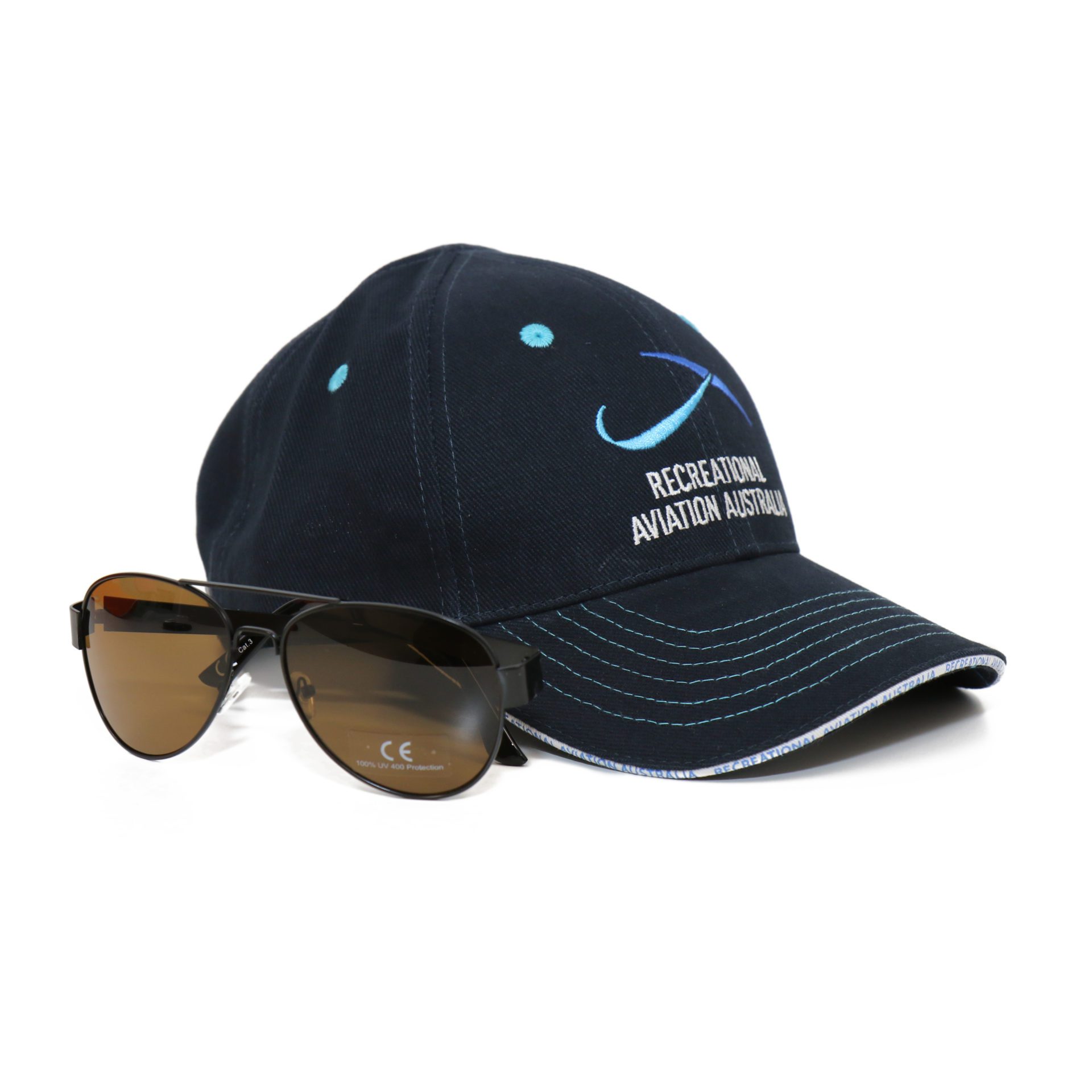 Baseball Cap and Aviator Sunglasses Combo